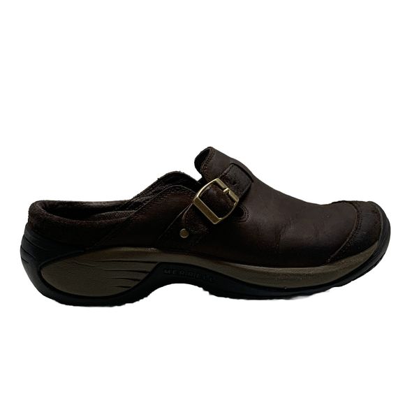 Merrell | Shoes | Merrell Encore Womens 75 Brown Leather Slip On Mule ...